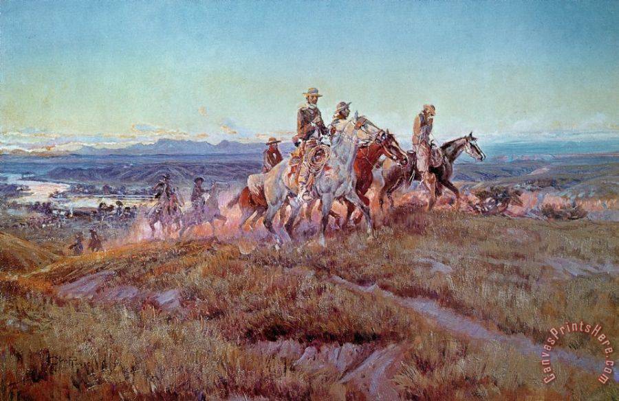 Charles Marion Russell Riders of the Open Range Art Print for sale ...