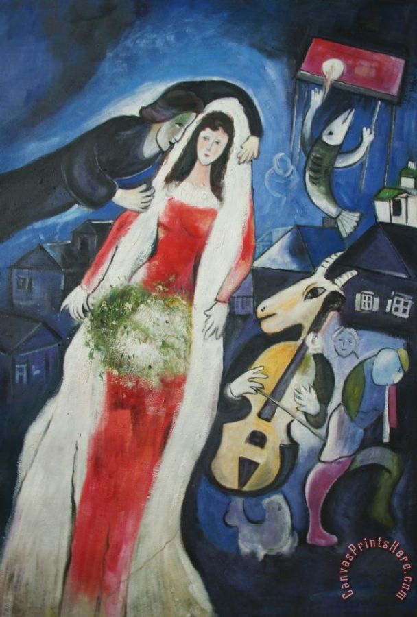 Marc Chagall La Mariee Art Print for sale - CanvasPrintsHere.com