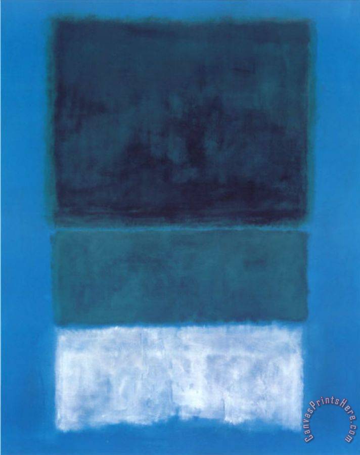 Mark Rothko No 14 White And Greens in Blue Art Print for sale ...